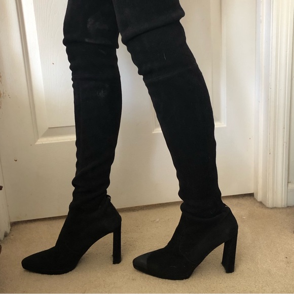 Stuart Weitzman | Shoes | Stuart Weitzman Skyscraper Black Suede Over ...